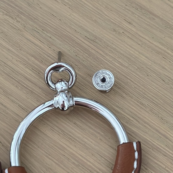 Hermes | Jewelry | New Hermes Loop Earrings In Fauve Barenia Calfskin ...